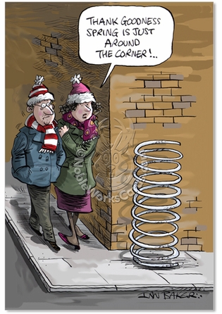 Spring Around Corner Cartoons Friendship Greeting Card Ian Baker